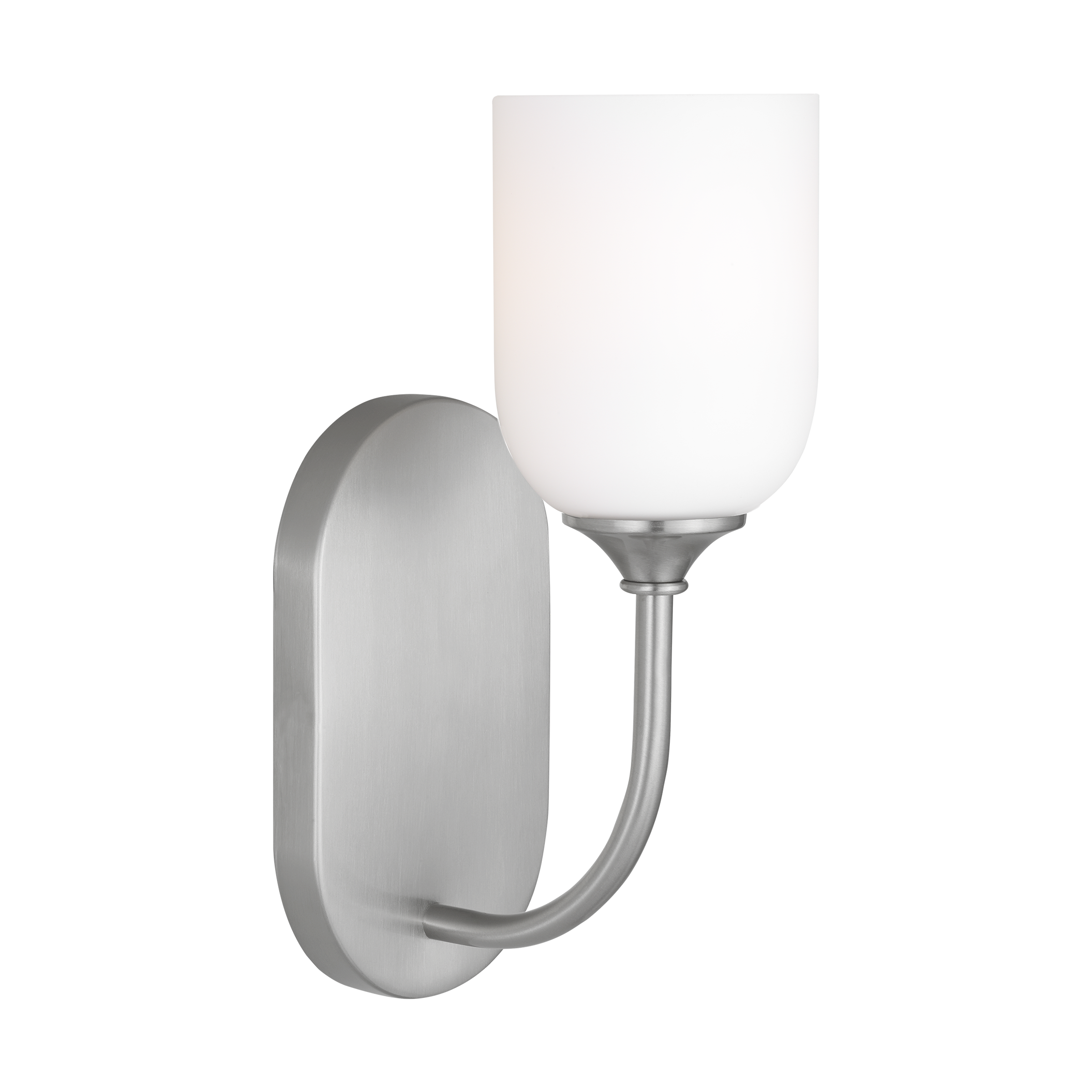 Emile 1-light bath vanity wall sconce in brushed steel with etched ...