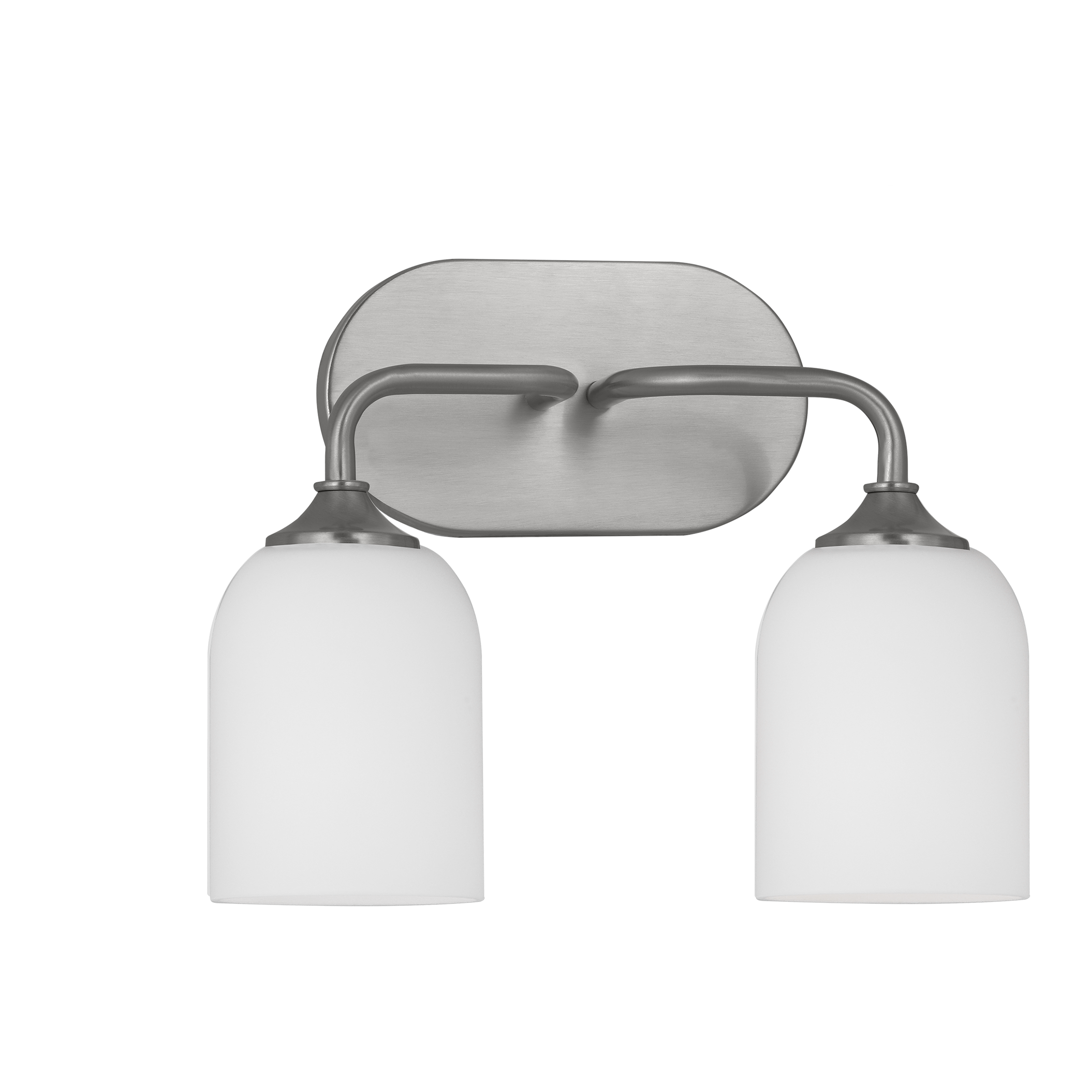 Emile 2-light bath vanity wall sconce in brushed steel with etched ...