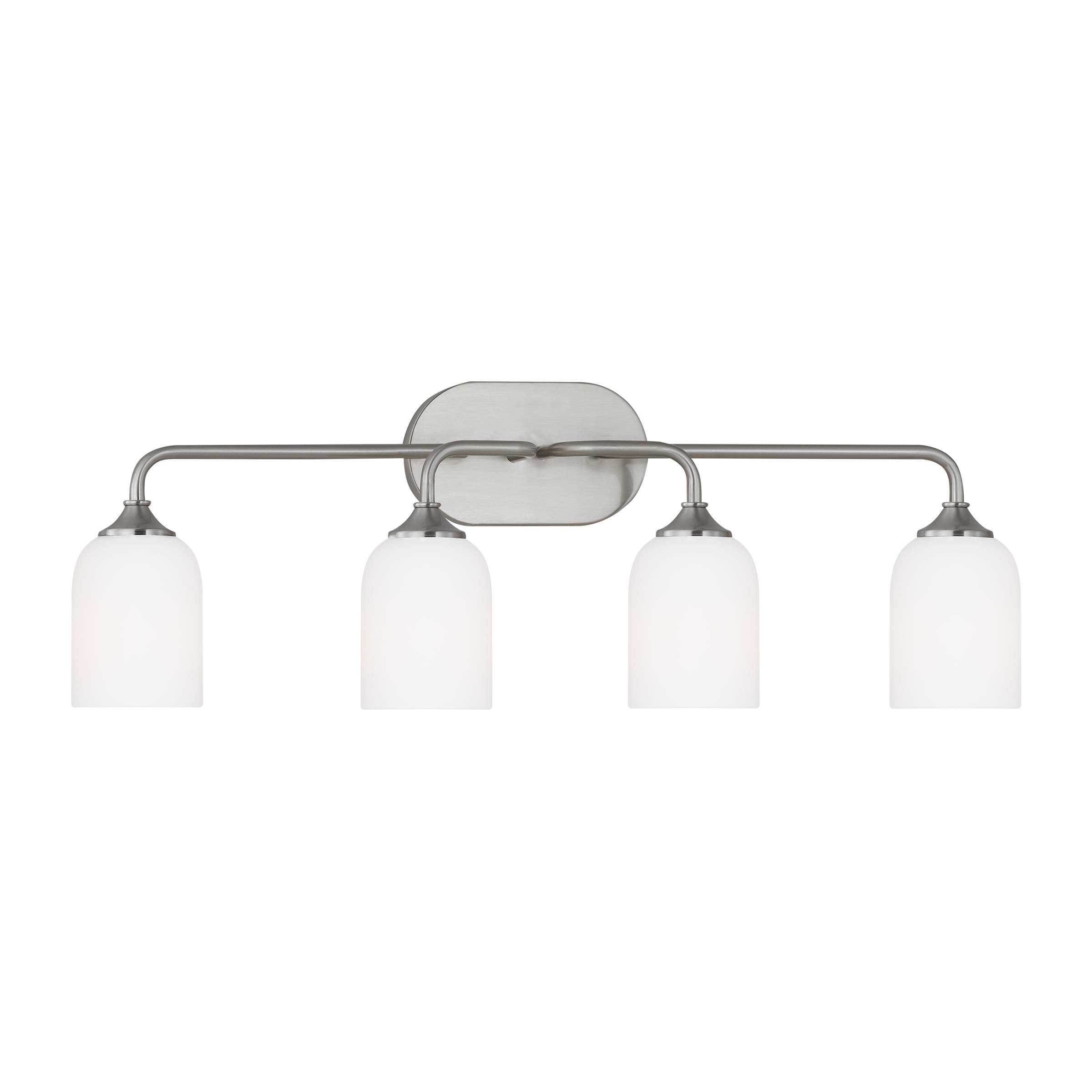 Emile 4-light bath vanity wall sconce in brushed steel with etched ...